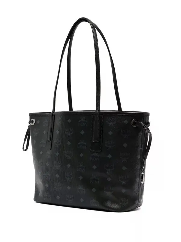 Mcm Liz Tote Bag With Monogram Pattern - Black