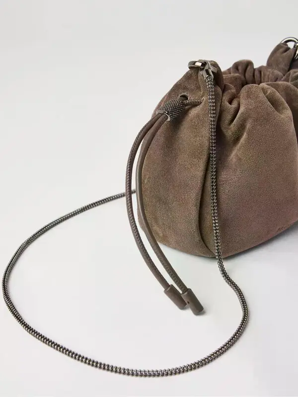 Brunello Cucinelli Suede Shoulder Bag - Brown