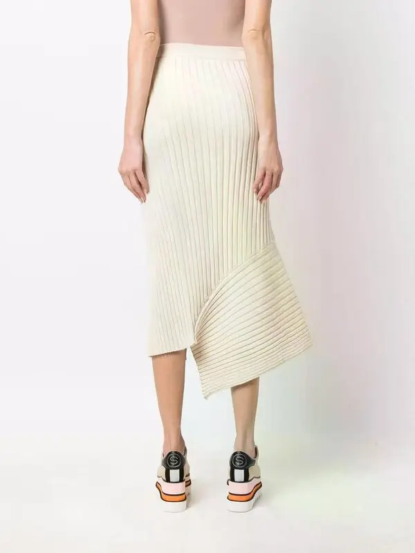 Stella McCartney Asymmetric Ribbed-knit Wrap Skirt
