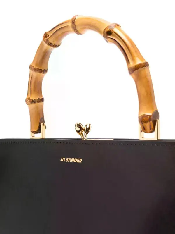 JIL SANDER Goji Leather Tote Bag - Black