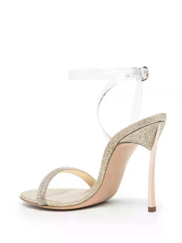 Casadei 109mm Glittered Leather Sandals
