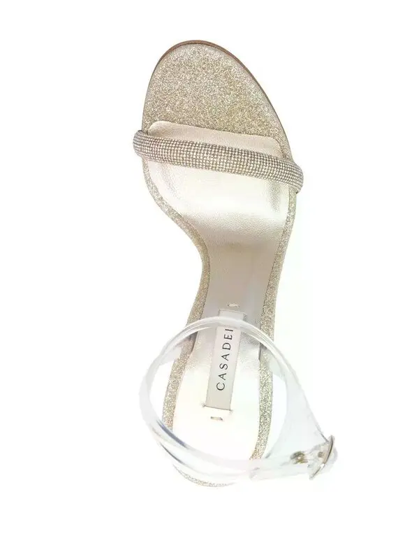 Casadei 109mm Glittered Leather Sandals