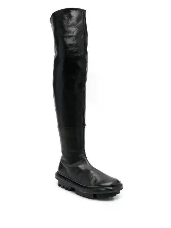 TRIPPEN Calf Leather Thigh-length Slip-on Boots
