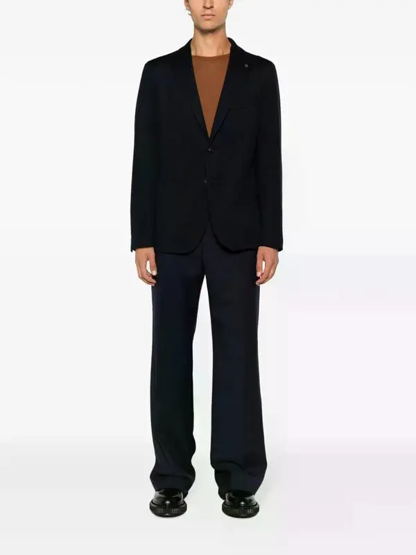 Tagliatore Single-breasted Jersey Blazer - Blue