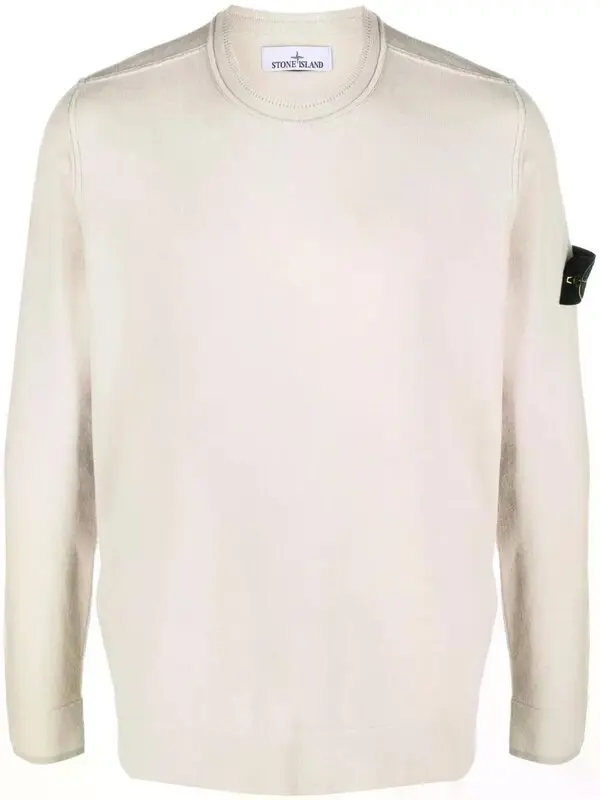 Stone Island Compass-motif Long-sleeve Jumper - Neutrals
