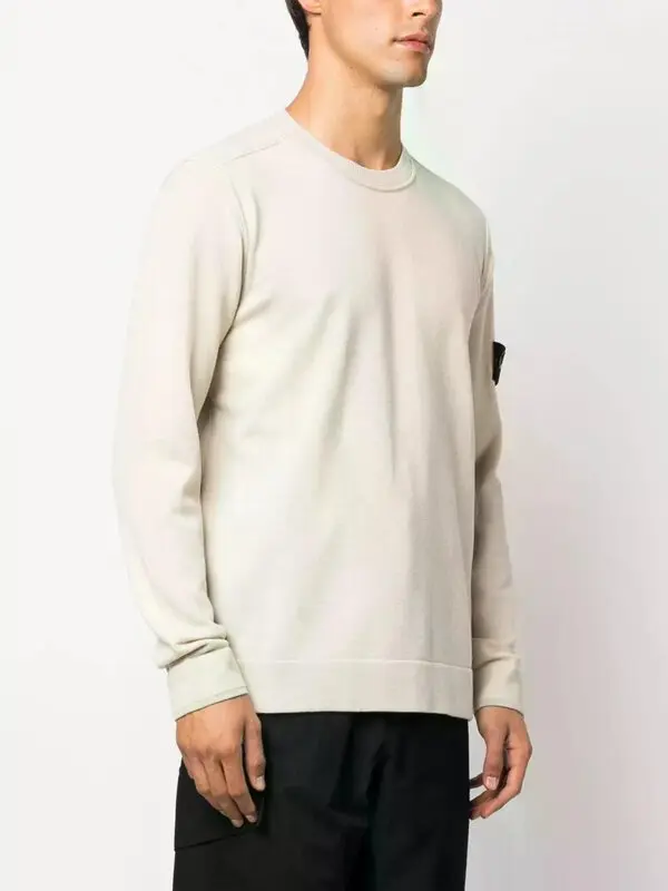 Stone Island Compass-motif Long-sleeve Jumper - Neutrals