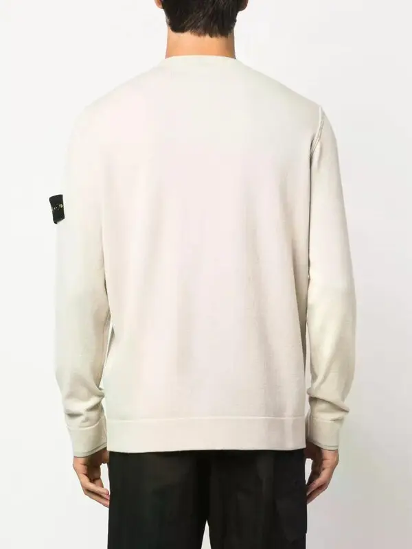 Stone Island Compass-motif Long-sleeve Jumper - Neutrals