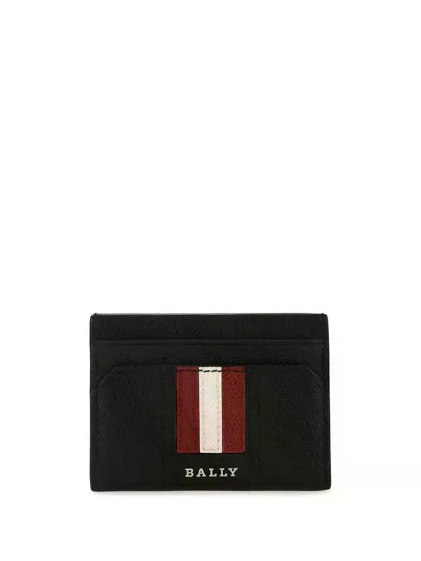 Bally Striped Leather Cardholder - Black