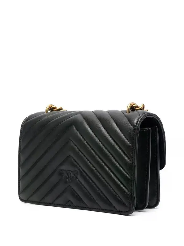 Pinko Love Bag One Chevron Quilted Shoulder Bag - Black