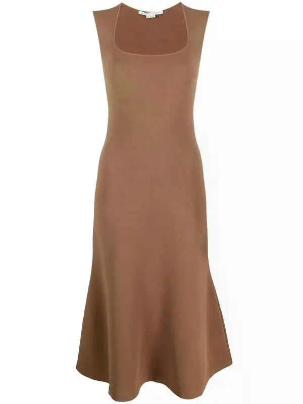 Stella McCartney Square-neck Sleeveless Flared Dress