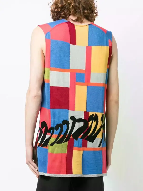 Comme Des Garçons Geometric-print Sleeveless Top