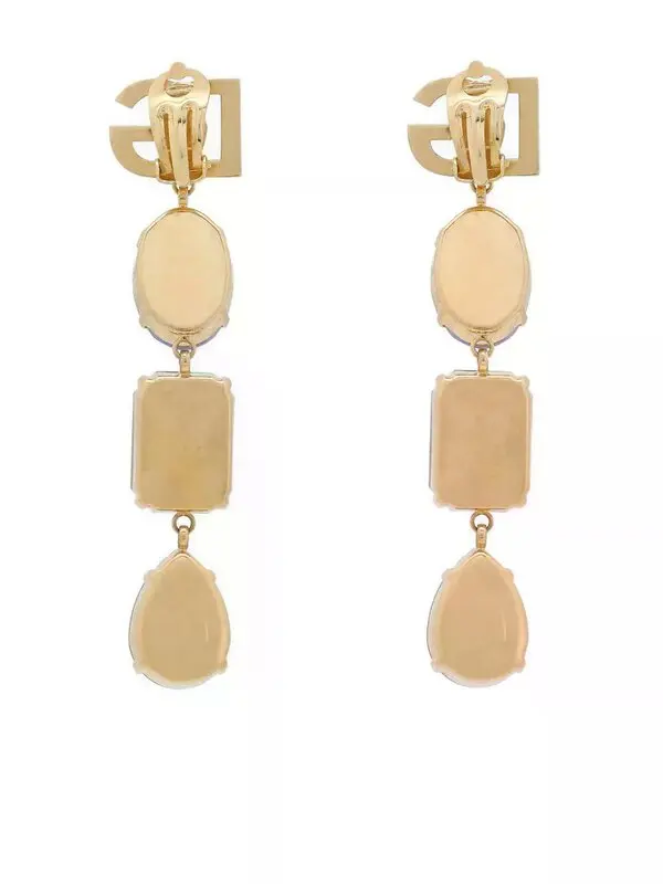 Dolce & Gabbana Logo-plaque Crystal-embellished Earrings