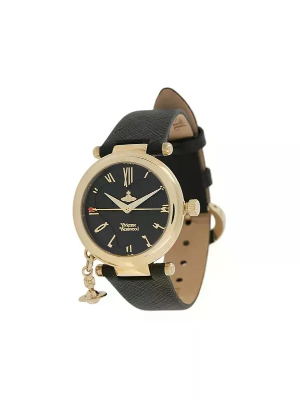 VIVIENNE WESTWOOD Orb Heart Charm 36mm Watch - Black