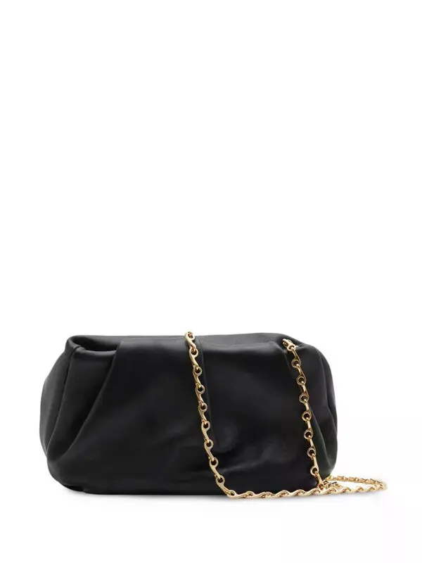 Burberry Leather Clutch With Rose Detailing - Black