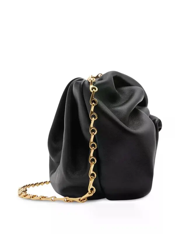Burberry Leather Clutch With Rose Detailing - Black