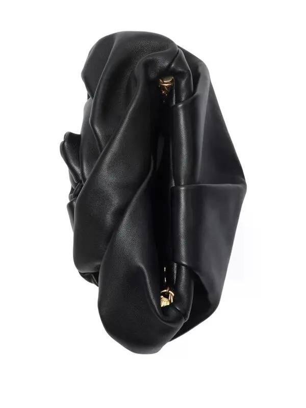 Burberry Leather Clutch With Rose Detailing - Black