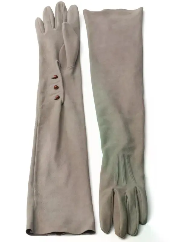 Prada Long Suede Gloves - Grey