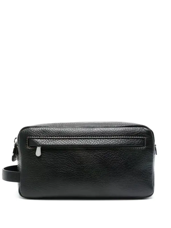 Brunello Cucinelli Leather Wash Bag - Black