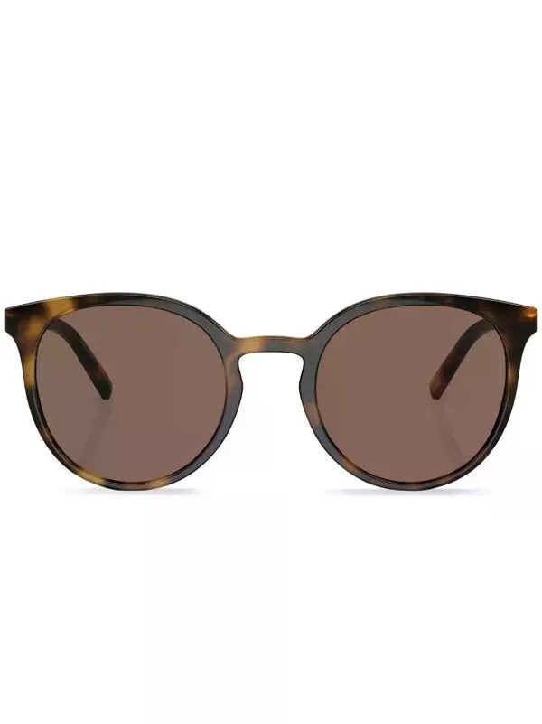 Dolce & Gabbana Logo-chain Round-frame Sunglasses - Green