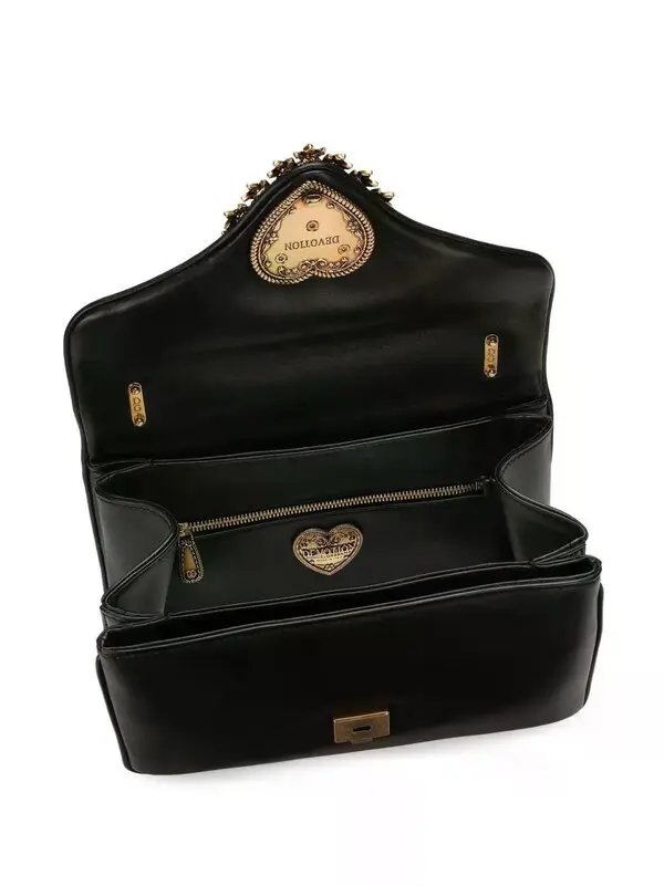 Dolce & Gabbana Devotion Leather Crossbody Bag - Black
