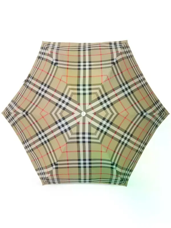 Burberry Check-print Folding Umbrella - Neutrals