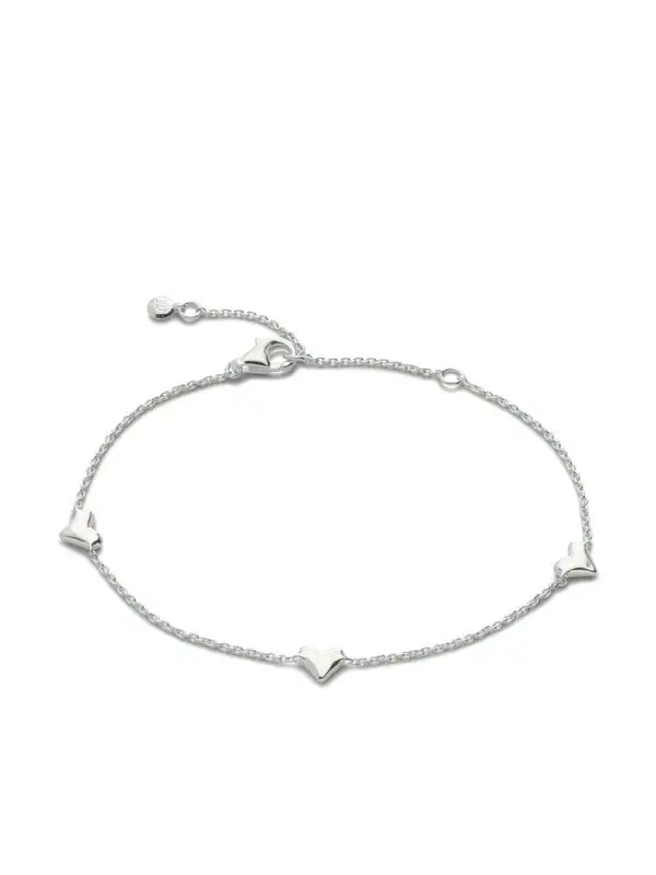 Monica Vinader Heart Station Chain Bracelet In Sterling - Silver