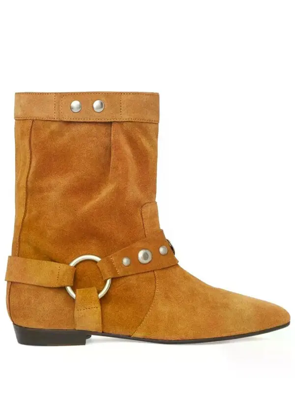 Isabel Marant Étoile Stania Studded Suede Boots - Brown