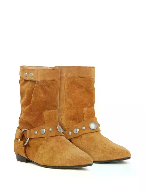Isabel Marant Étoile Stania Studded Suede Boots - Brown
