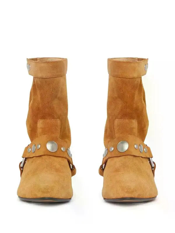 Isabel Marant Étoile Stania Studded Suede Boots - Brown