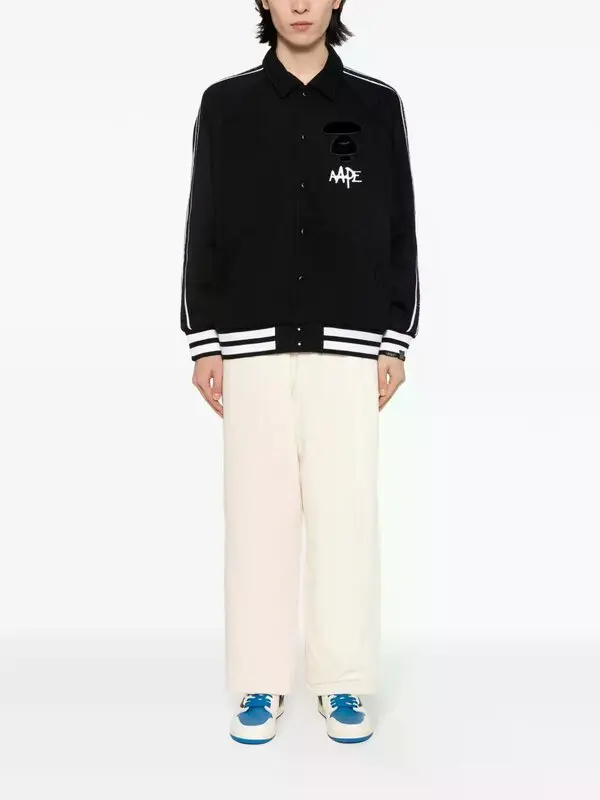 AAPE BY *A BATHING APE Logo-print Striped Bomber Jacket