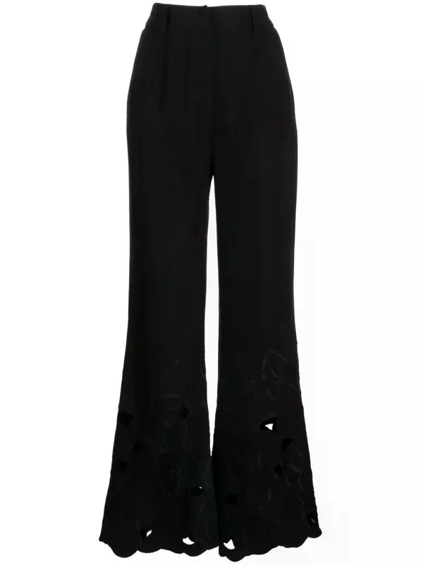 Elie Saab Embroidered Cut-out Flared Trousers