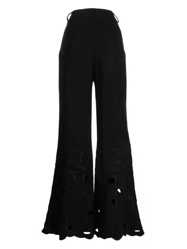 Elie Saab Embroidered Cut-out Flared Trousers