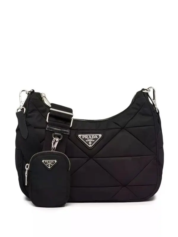 Prada Padded Re-nylon Shoulder Bag - Black