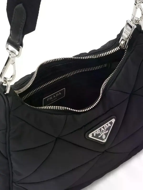 Prada Padded Re-nylon Shoulder Bag - Black