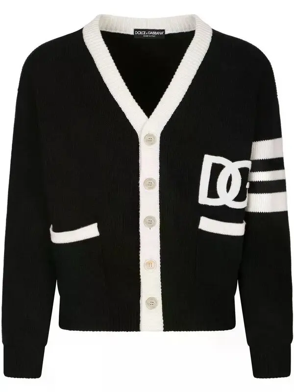 Dolce & Gabbana Dg-logo Fisherman's-knit Cardigan