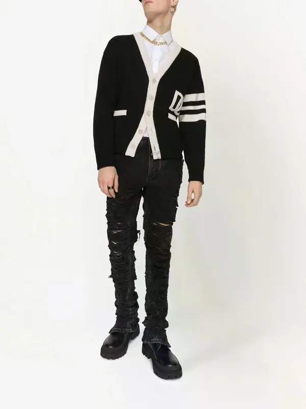 Dolce & Gabbana Dg-logo Fisherman's-knit Cardigan