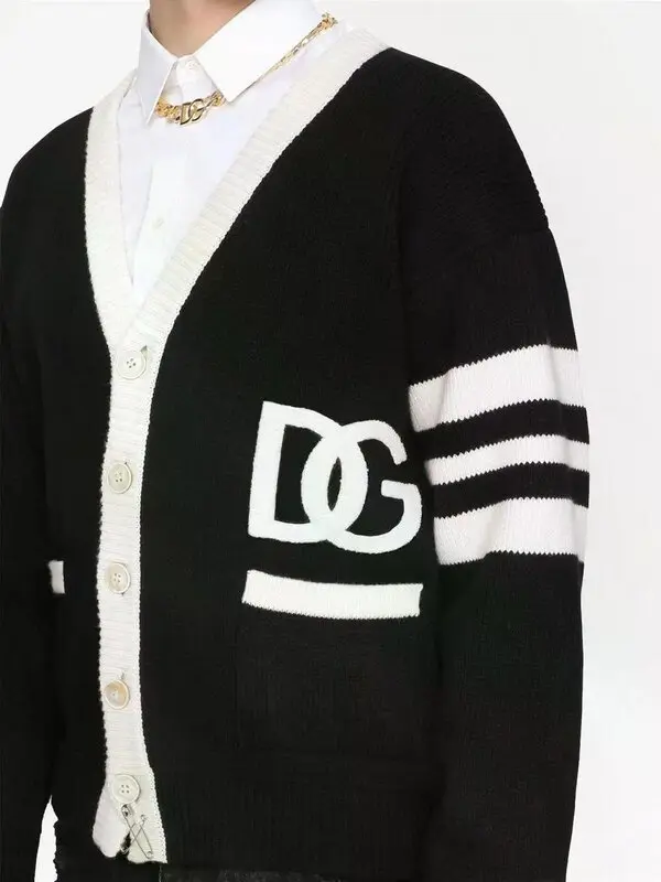 Dolce & Gabbana Dg-logo Fisherman's-knit Cardigan