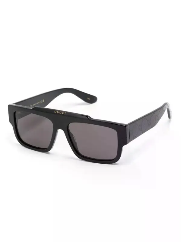 Gucci Gg Monogram Rectangle-frame Sunglasses