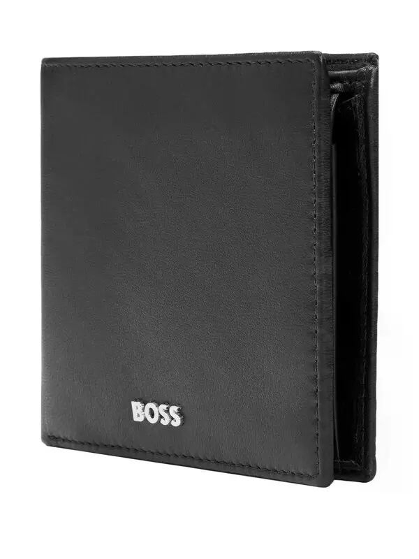 BOSS Logo-print Leather Wallet - Black