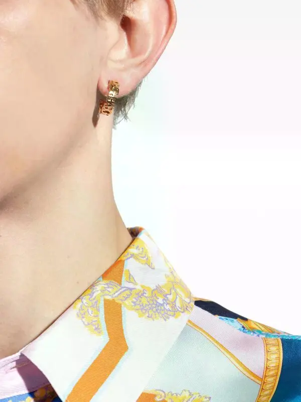 Versace Logo Lettering Hoop Earrings