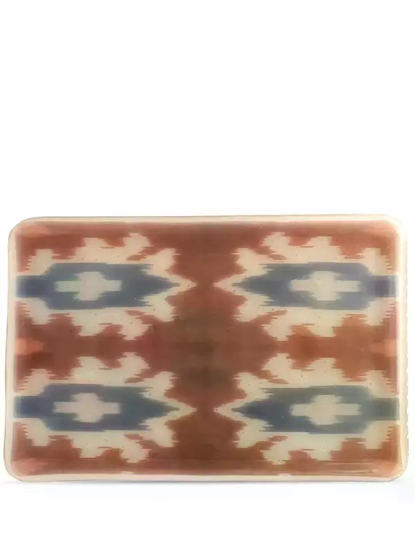LES-OTTOMANS Ikat Handmade Tray - Multicolour