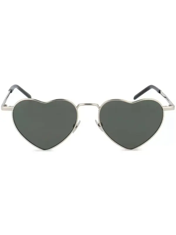 Saint Laurent Loulou Heart-shaped Sunglasses - Silver