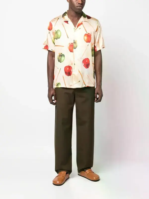 NAHMIAS Apple-motif Silk Shirt