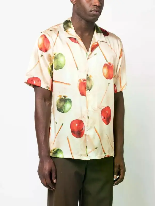 NAHMIAS Apple-motif Silk Shirt