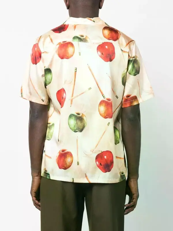 NAHMIAS Apple-motif Silk Shirt