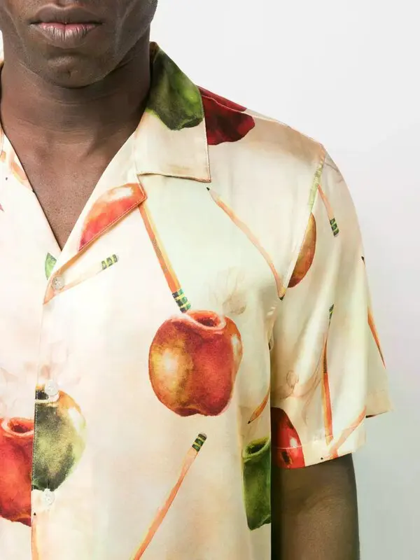 NAHMIAS Apple-motif Silk Shirt
