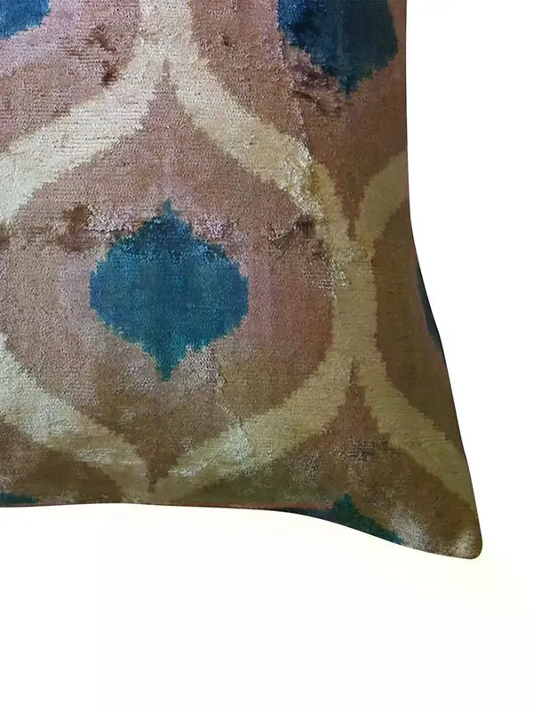 LES-OTTOMANS Jacquard Silk Velvet-blend Cushion - Neutrals