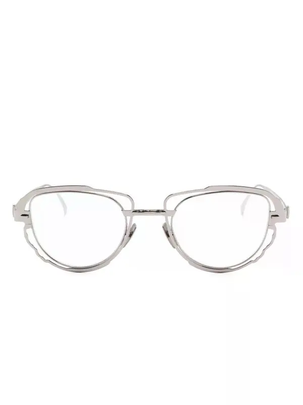 KUBORAUM H02 Geometric-frame Glasses - Silver