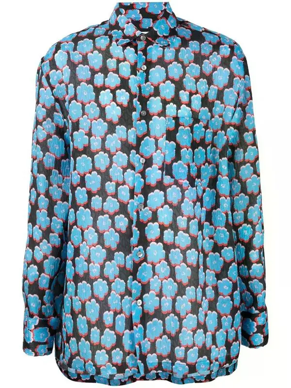 LANVIN Floral-print Cotton Shirt