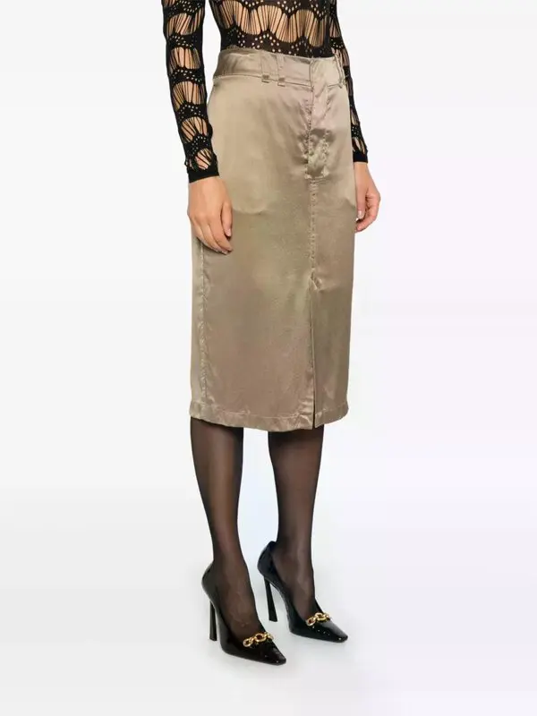Saint Laurent Silk Pencil Skirt
